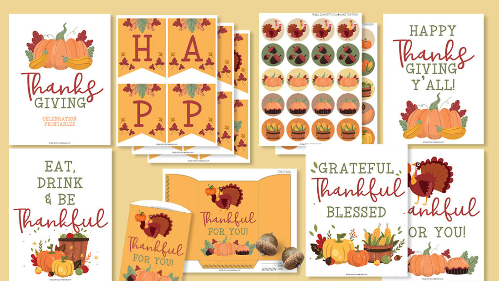 Thanksgiving Decoration Printables - OhMy-Creative Shop