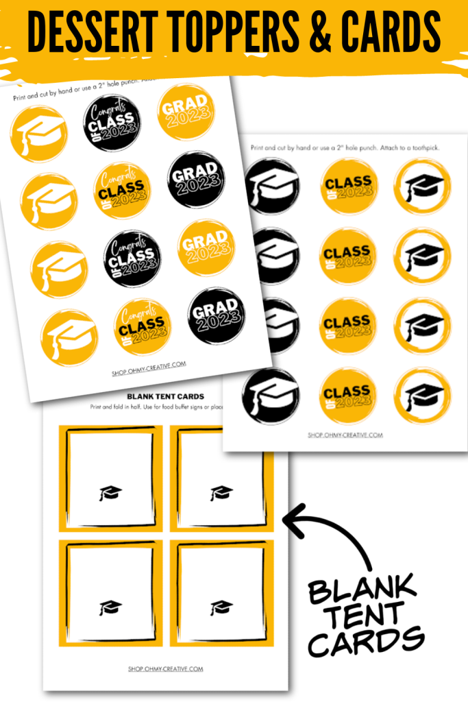 Gold & Black Graduation Party Printables - OhMy-Creative Shop