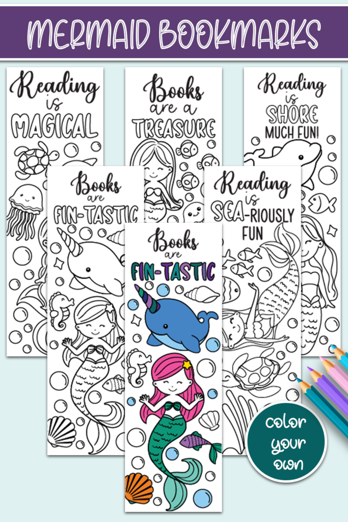 Mermaid Printable Bookmarks - OhMy-Creative Shop