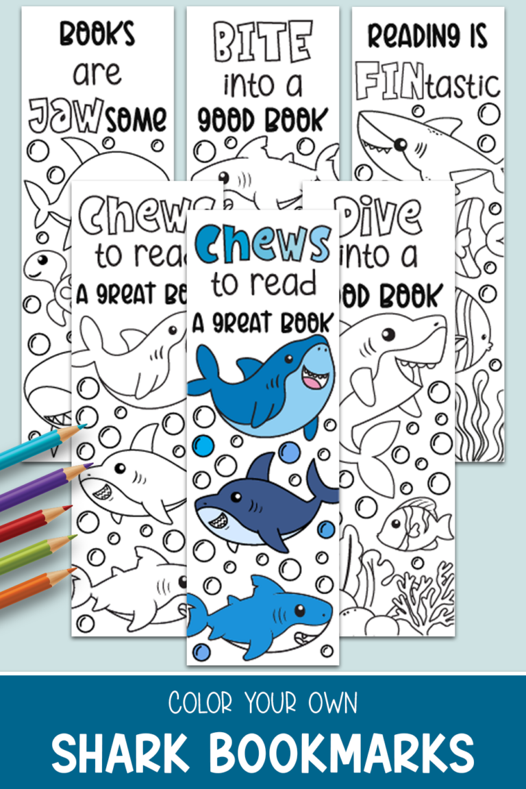 Shark Coloring Bookmarks - OhMy-Creative Shop